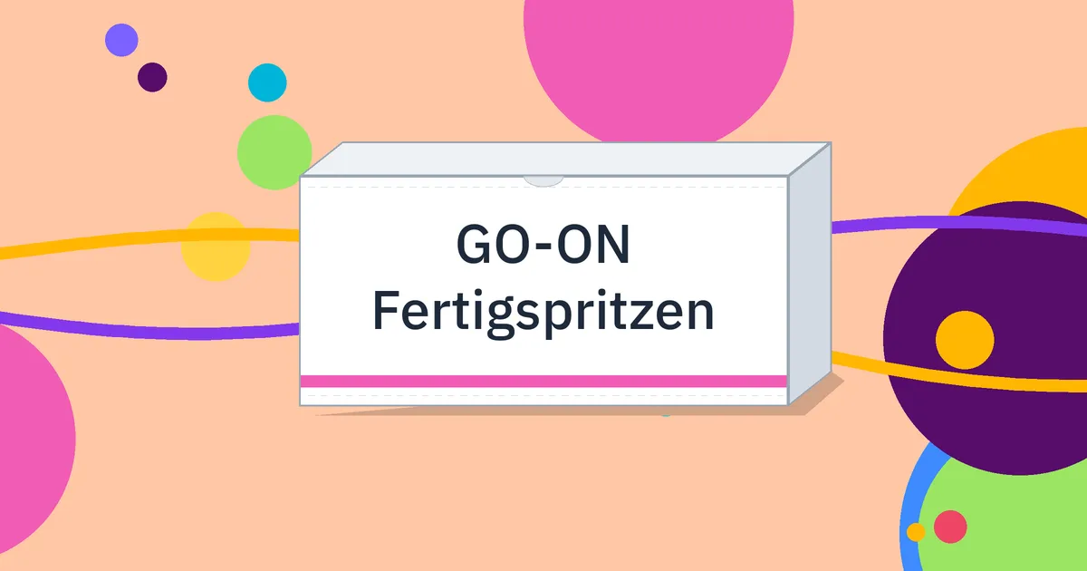 Symbolbild: Packung mit der Aufschrift GO-ON Fertigspritzen (PZN 17816071) – Verfügbarkeit und Bezug in Apotheken in Frankfurt am Main