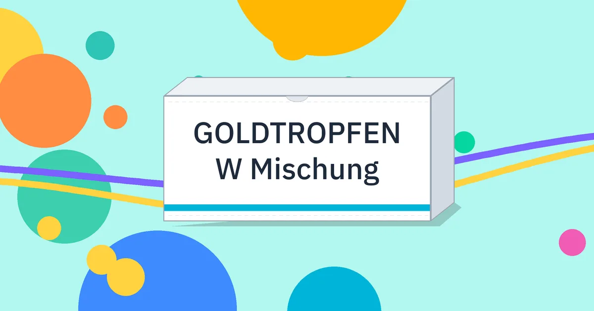 Symbolbild: Packung mit der Aufschrift GOLDTROPFEN W Mischung (PZN 03317772) – Verfügbarkeit und Bezug in Apotheken in Frankfurt am Main