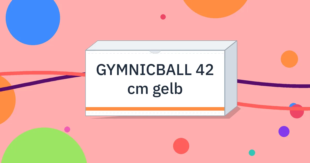 Symbolbild: Packung mit der Aufschrift GYMNICBALL 42 cm gelb (PZN 08603809) – Verfügbarkeit und Bezug in Apotheken in Frankfurt am Main