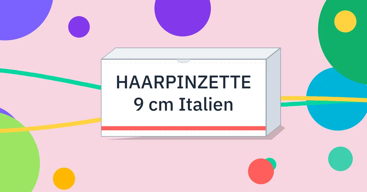 Symbolbild: Packung mit der Aufschrift HAARPINZETTE 9 cm Italien (PZN 19163785) – Verfügbarkeit und Bezug in Apotheken in Frankfurt am Main
