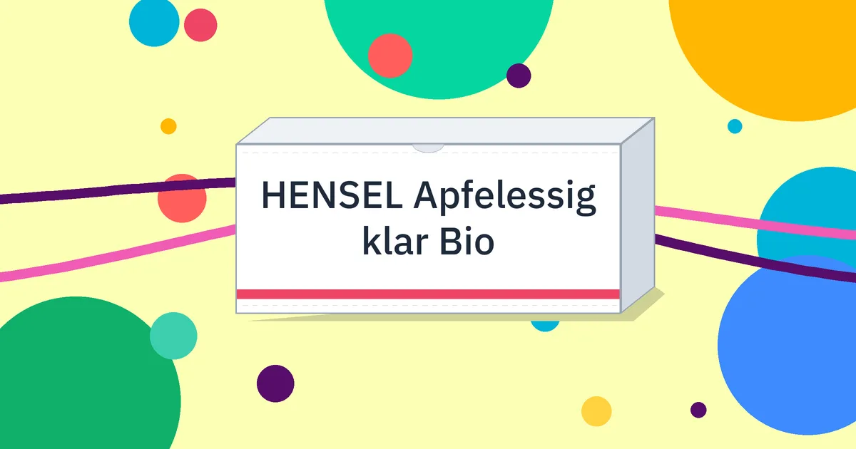 Symbolbild: Packung mit der Aufschrift HENSEL Apfelessig klar Bio (PZN 12416013) – Verfügbarkeit und Bezug in Apotheken in Frankfurt am Main