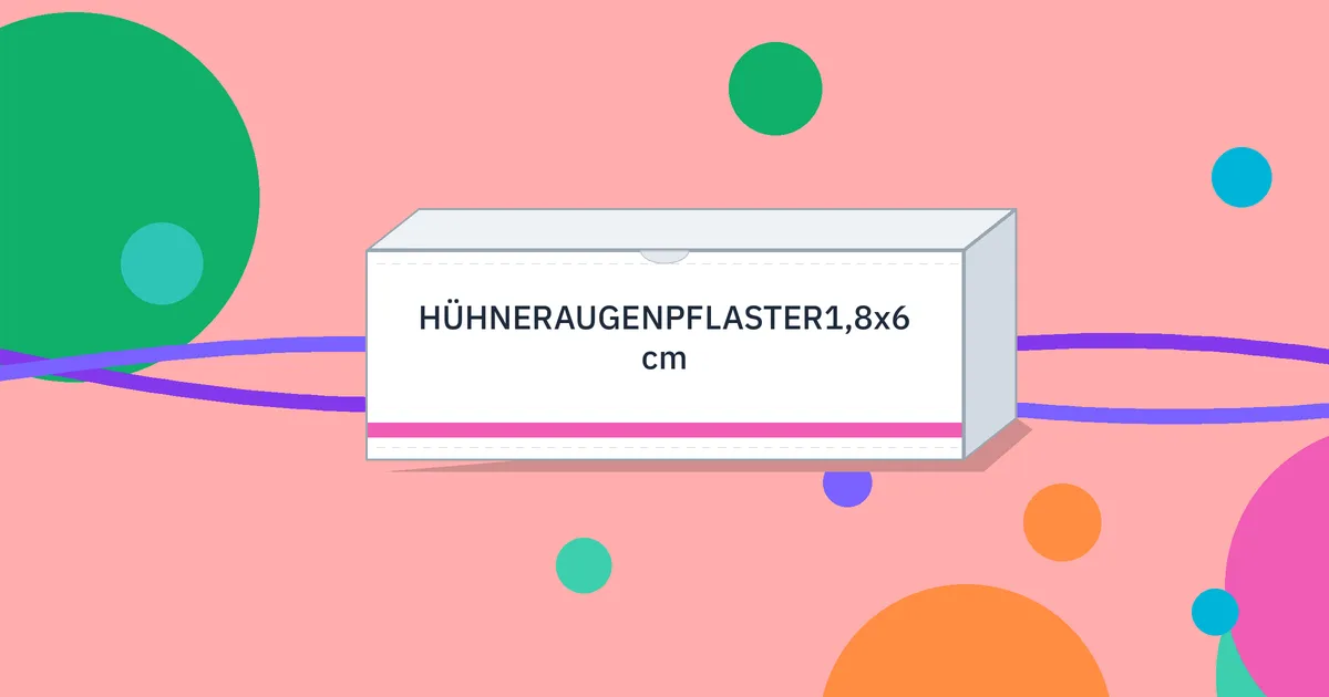 Symbolbild: Packung mit der Aufschrift HÜHNERAUGENPFLASTER1,8x6 cm (PZN 19269199) – Verfügbarkeit und Bezug in Apotheken in Frankfurt am Main