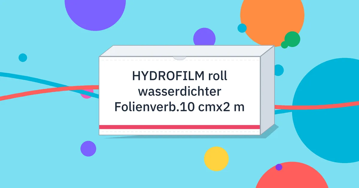 Symbolbild: Packung mit der Aufschrift HYDROFILM roll wasserdichter Folienverb.10 cmx2 m (PZN 17452060) – Verfügbarkeit und Bezug in Apotheken in Frankfurt am Main