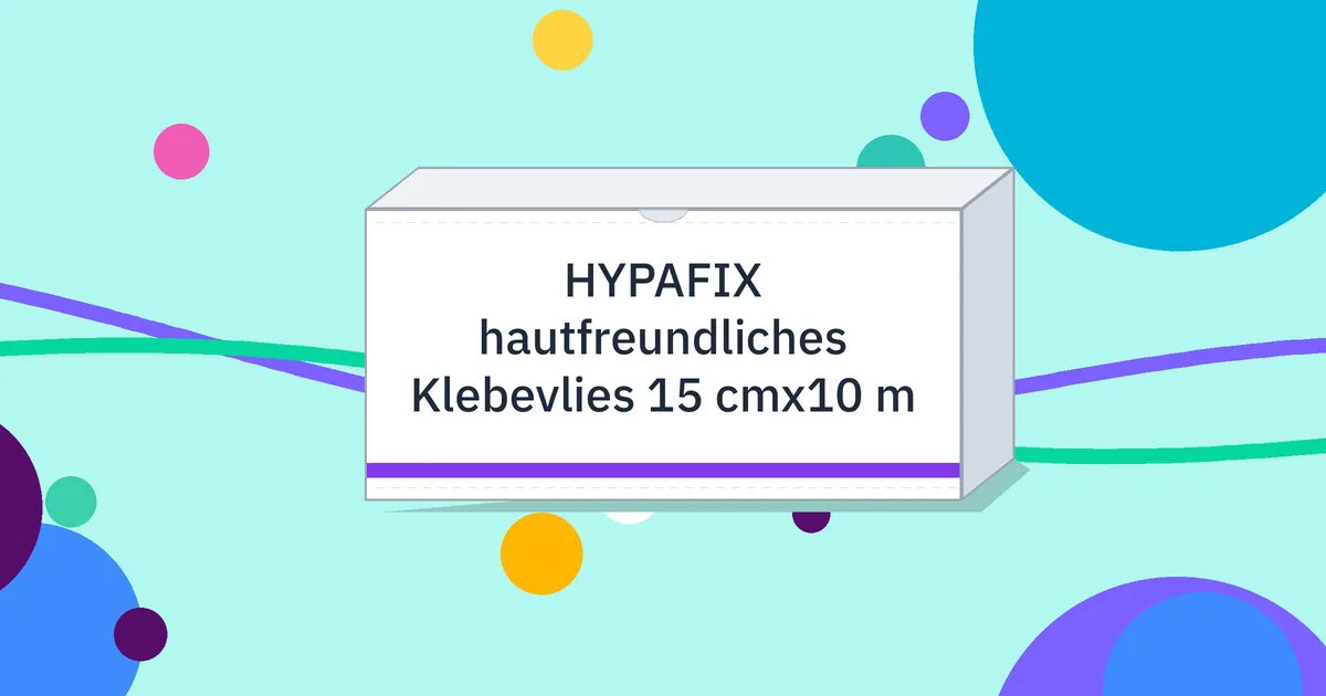 Symbolbild: Packung mit der Aufschrift HYPAFIX hautfreundliches Klebevlies 15 cmx10 m (PZN 20808052) – Verfügbarkeit und Bezug in Apotheken in Frankfurt am Main