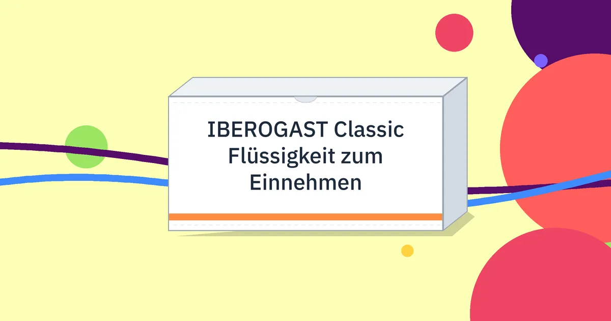 Symbolbild: Packung mit der Aufschrift IBEROGAST Classic Flüssigkeit zum Einnehmen (PZN 17977578) – Verfügbarkeit und Bezug in Apotheken in Frankfurt am Main