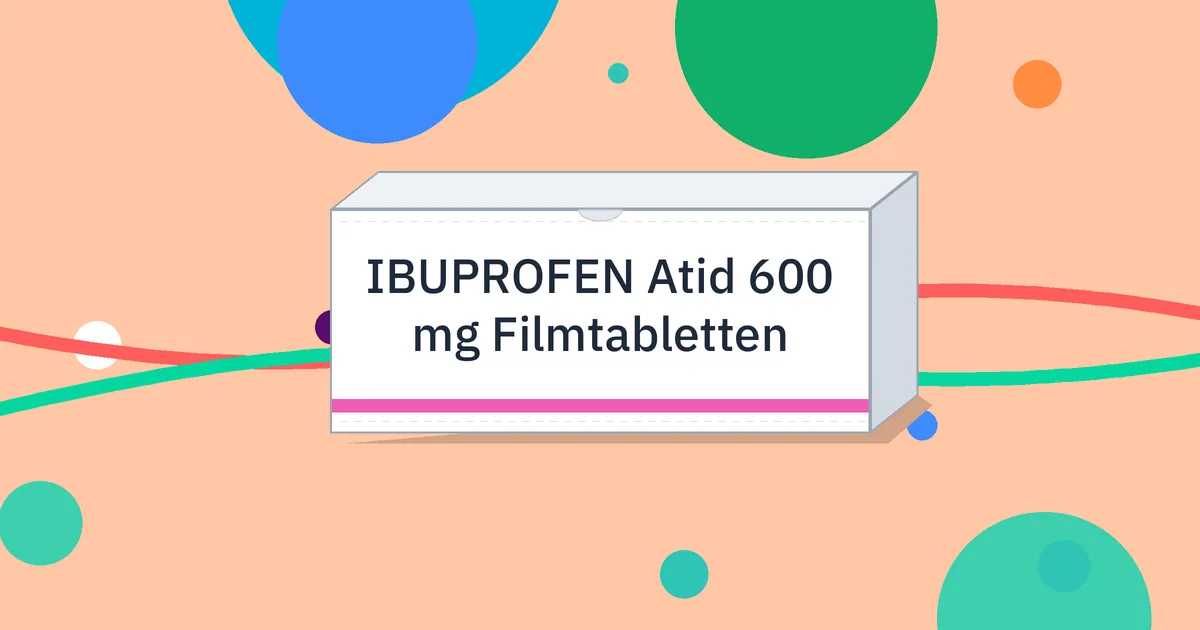 Symbolbild: Packung mit der Aufschrift IBUPROFEN Atid 600 mg Filmtabletten (PZN 07296601) – Verfügbarkeit und Bezug in Apotheken in Frankfurt am Main