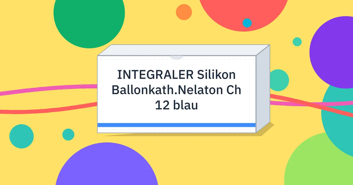 Symbolbild: Packung mit der Aufschrift INTEGRALER Silikon Ballonkath.Nelaton Ch 12 blau (PZN 16824909) – Verfügbarkeit und Bezug in Apotheken in Frankfurt am Main