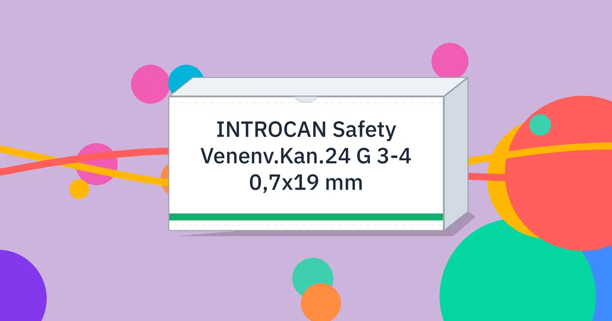 Symbolbild: Packung mit der Aufschrift INTROCAN Safety Venenv.Kan.24 G 3-4 0,7x19 mm (PZN 19526963) – Verfügbarkeit und Bezug in Apotheken in Frankfurt am Main