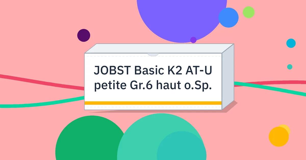 Symbolbild: Packung mit der Aufschrift JOBST Basic K2 AT-U petite Gr.6 haut o.Sp. (PZN 13060624) – Verfügbarkeit und Bezug in Apotheken in Frankfurt am Main