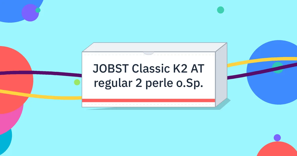 Symbolbild: Packung mit der Aufschrift JOBST Classic K2 AT regular 2 perle o.Sp. (PZN 10728820) – Verfügbarkeit und Bezug in Apotheken in Frankfurt am Main