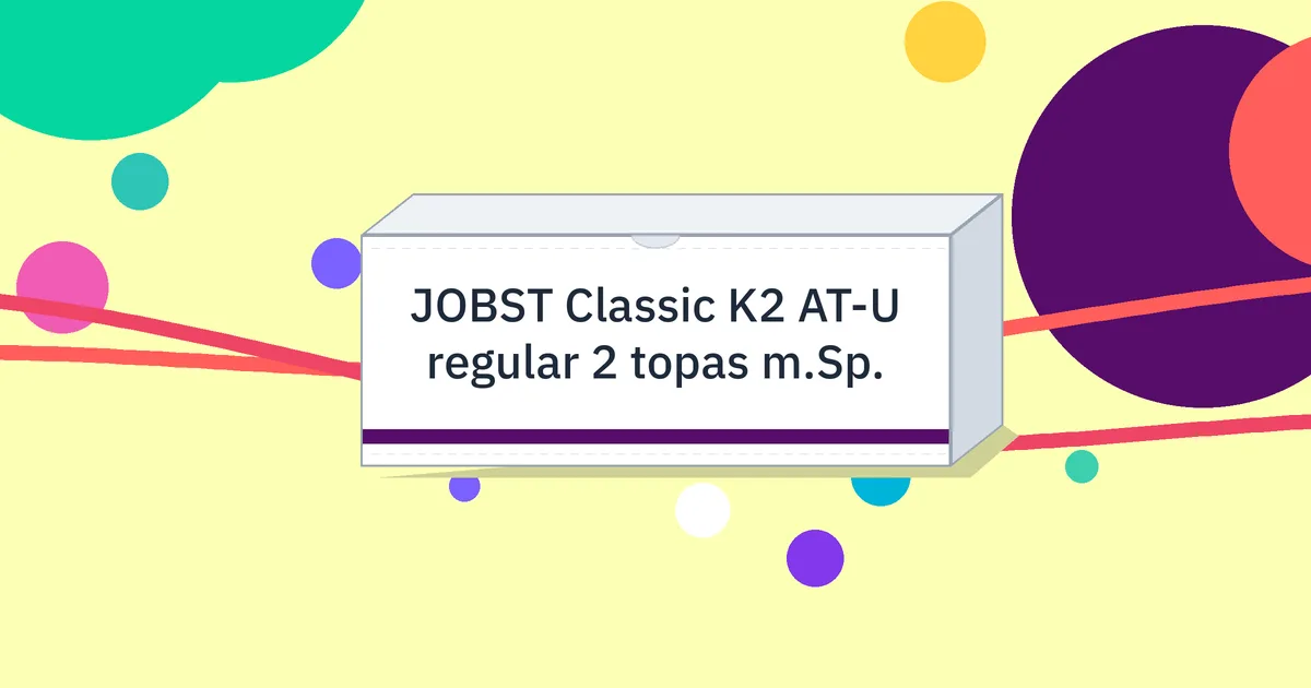 Symbolbild: Packung mit der Aufschrift JOBST Classic K2 AT-U regular 2 topas m.Sp. (PZN 13069424) – Verfügbarkeit und Bezug in Apotheken in Frankfurt am Main