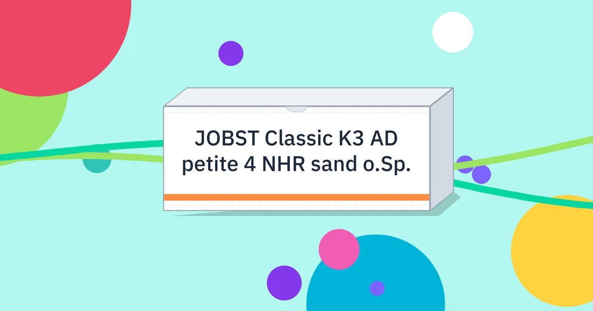 Symbolbild: Packung mit der Aufschrift JOBST Classic K3 AD petite 4 NHR sand o.Sp. (PZN 13070321) – Verfügbarkeit und Bezug in Apotheken in Frankfurt am Main