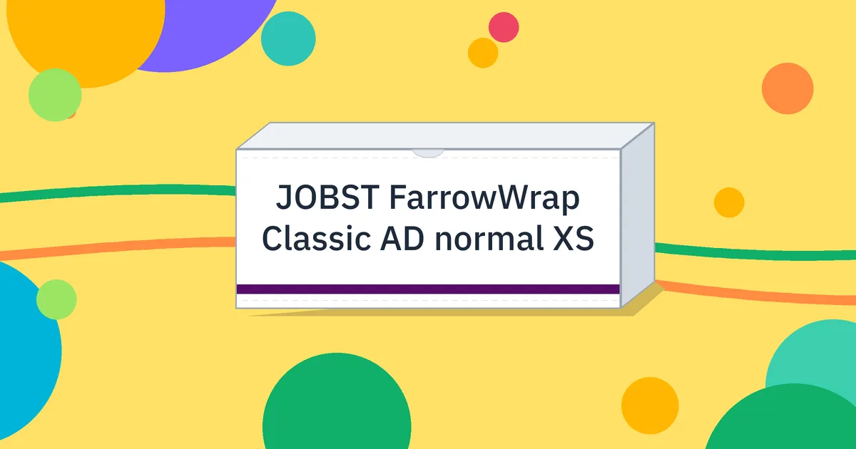 Symbolbild: Packung mit der Aufschrift JOBST FarrowWrap Classic AD normal XS (PZN 13869573) – Verfügbarkeit und Bezug in Apotheken in Frankfurt am Main