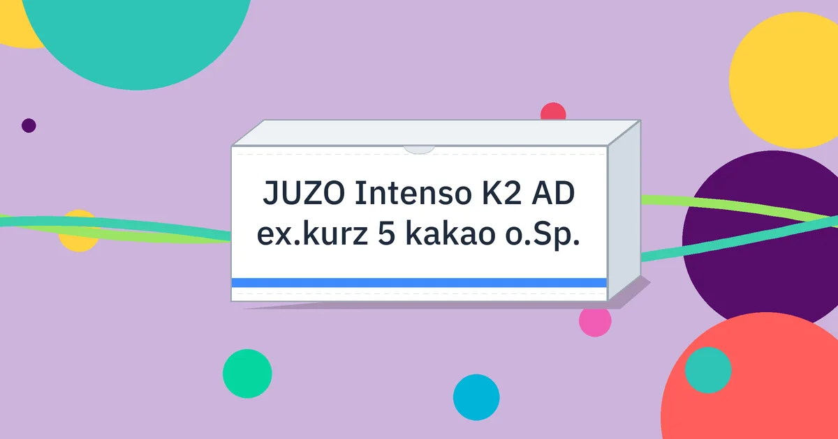 Symbolbild: Packung mit der Aufschrift JUZO Intenso K2 AD ex.kurz 5 kakao o.Sp. (PZN 18618893) – Verfügbarkeit und Bezug in Apotheken in Frankfurt am Main