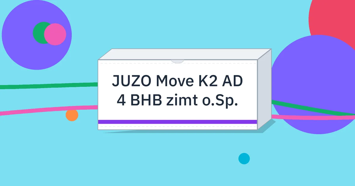Symbolbild: Packung mit der Aufschrift JUZO Move K2 AD 4 BHB zimt o.Sp. (PZN 18508265) – Verfügbarkeit und Bezug in Apotheken in Frankfurt am Main
