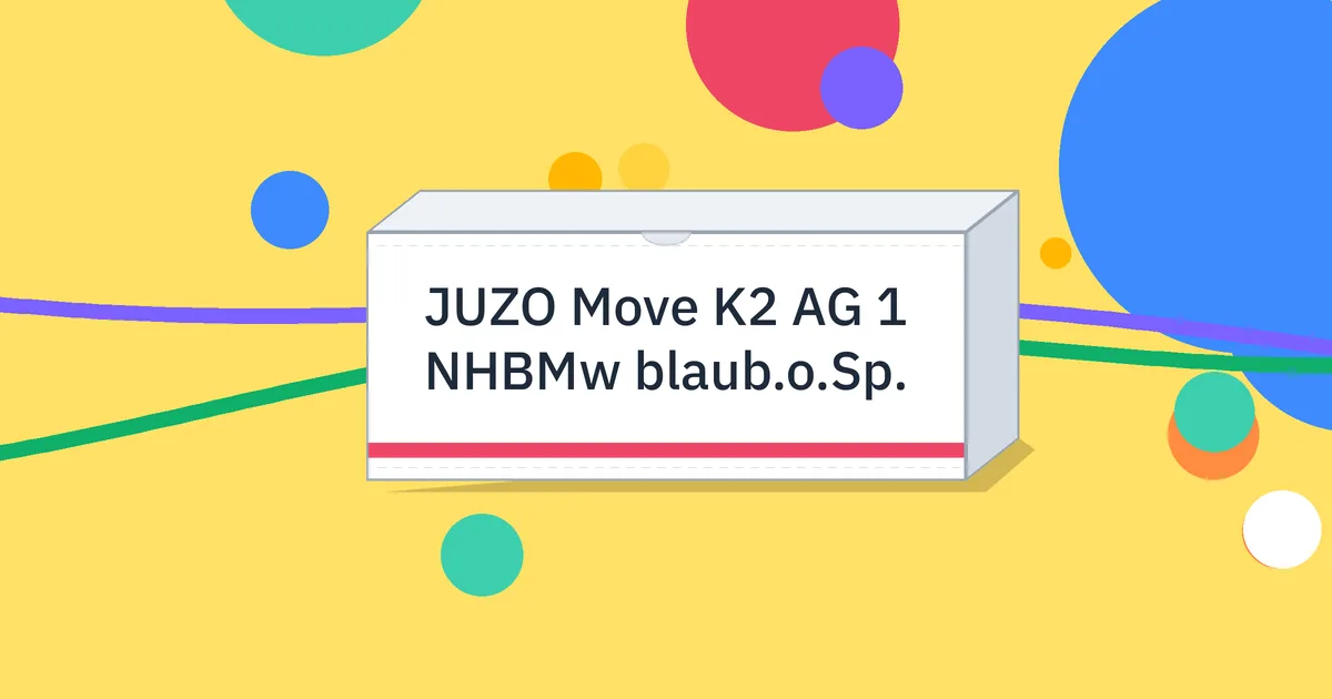 Symbolbild: Packung mit der Aufschrift JUZO Move K2 AG 1 NHBMw blaub.o.Sp. (PZN 18557074) – Verfügbarkeit und Bezug in Apotheken in Frankfurt am Main