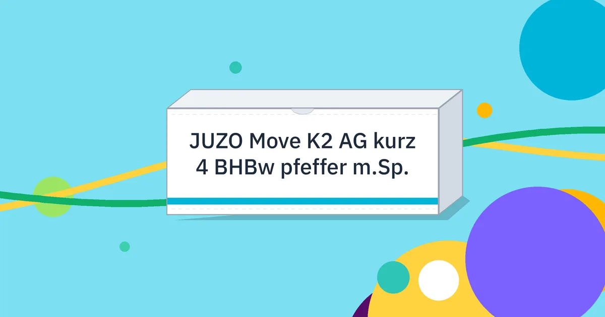 Symbolbild: Packung mit der Aufschrift JUZO Move K2 AG kurz 4 BHBw pfeffer m.Sp. (PZN 16645957) – Verfügbarkeit und Bezug in Apotheken in Frankfurt am Main