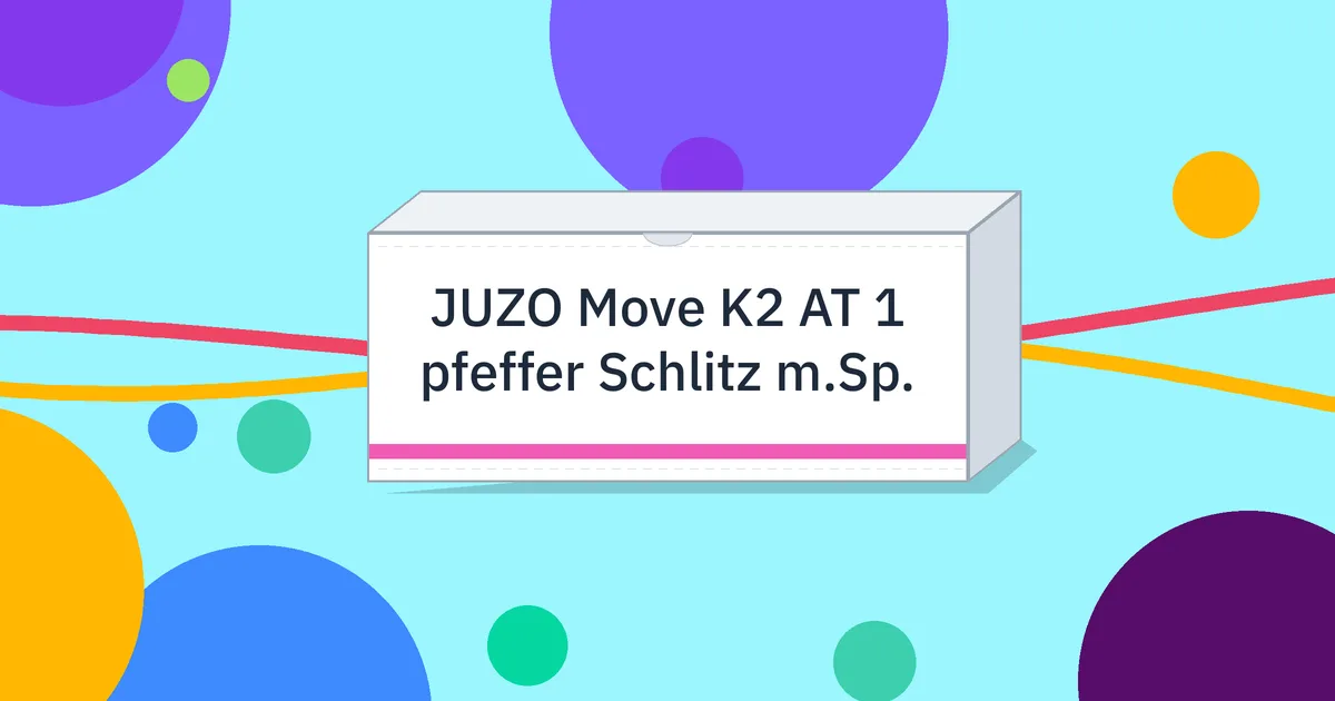 Symbolbild: Packung mit der Aufschrift JUZO Move K2 AT 1 pfeffer Schlitz m.Sp. (PZN 20668527) – Verfügbarkeit und Bezug in Apotheken in Frankfurt am Main
