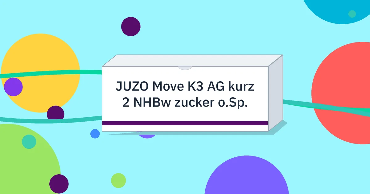 Symbolbild: Packung mit der Aufschrift JUZO Move K3 AG kurz 2 NHBw zucker o.Sp. (PZN 18580386) – Verfügbarkeit und Bezug in Apotheken in Frankfurt am Main