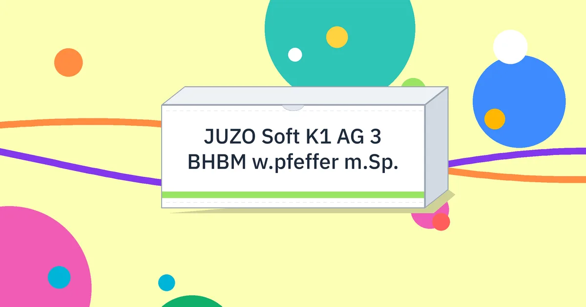 Symbolbild: Packung mit der Aufschrift JUZO Soft K1 AG 3 BHBM w.pfeffer m.Sp. (PZN 14862716) – Verfügbarkeit und Bezug in Apotheken in Frankfurt am Main