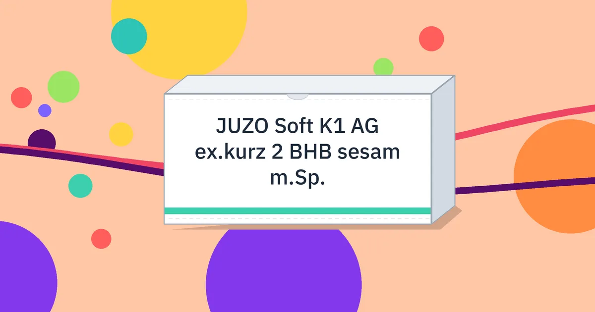 Symbolbild: Packung mit der Aufschrift JUZO Soft K1 AG ex.kurz 2 BHB sesam m.Sp. (PZN 14823461) – Verfügbarkeit und Bezug in Apotheken in Frankfurt am Main