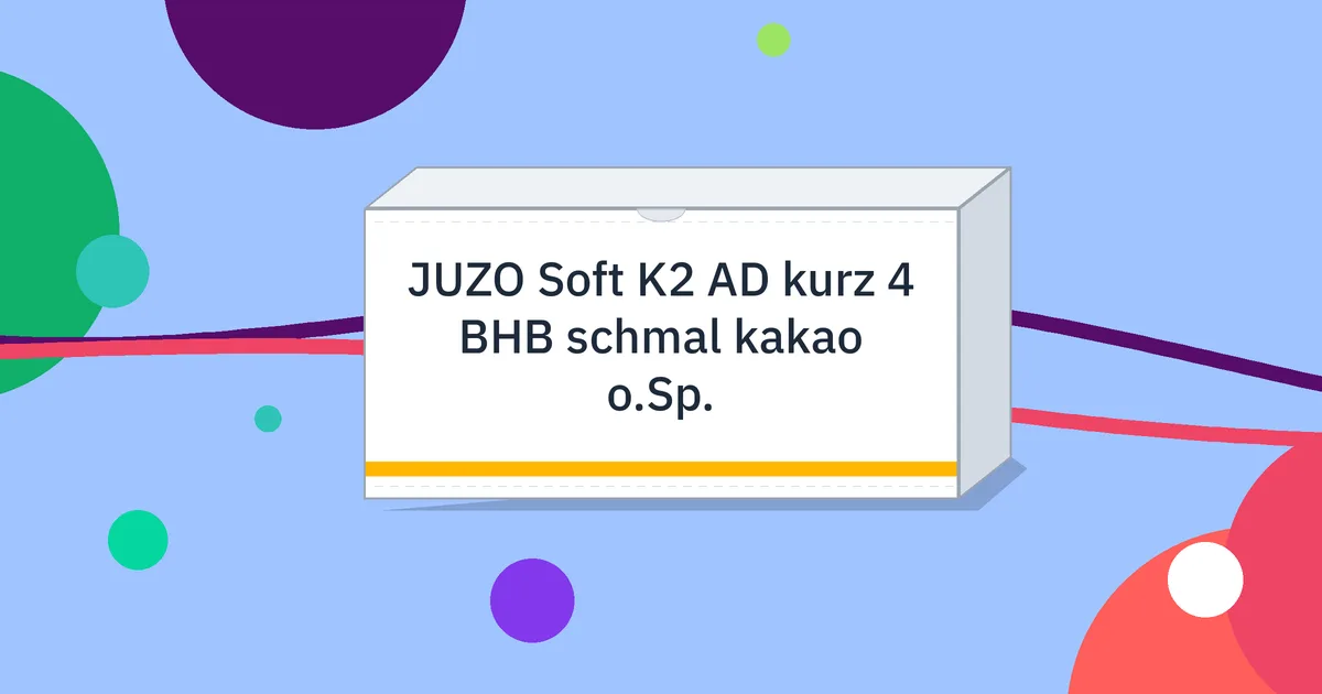 Symbolbild: Packung mit der Aufschrift JUZO Soft K2 AD kurz 4 BHB schmal kakao o.Sp. (PZN 15468068) – Verfügbarkeit und Bezug in Apotheken in Frankfurt am Main