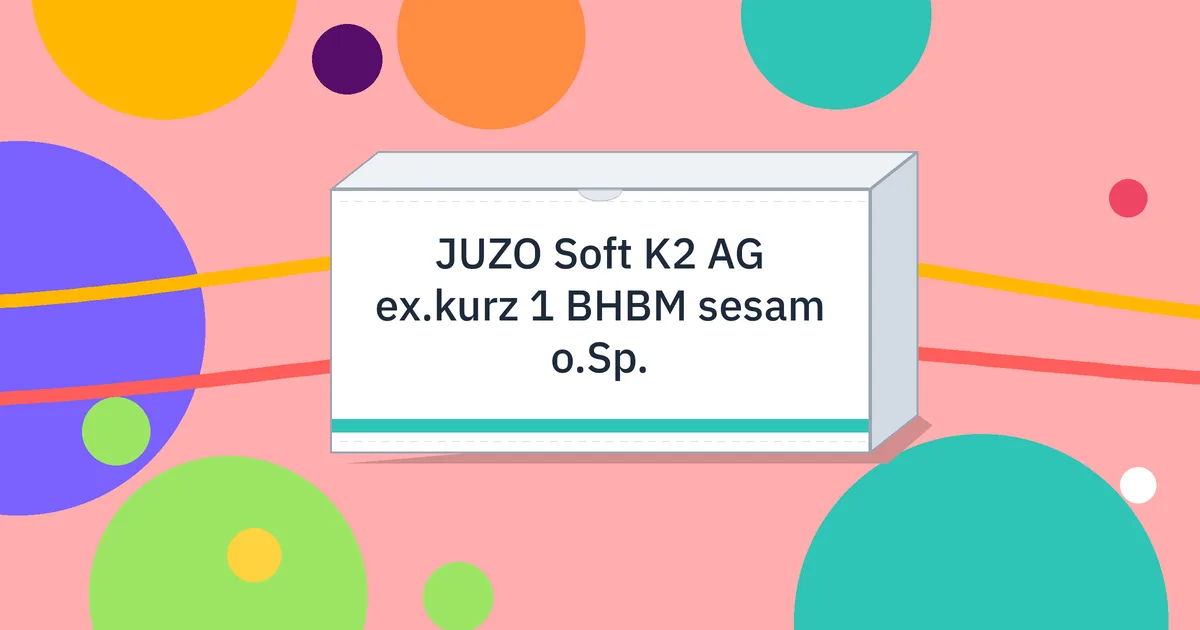 Symbolbild: Packung mit der Aufschrift JUZO Soft K2 AG ex.kurz 1 BHBM sesam o.Sp. (PZN 14862188) – Verfügbarkeit und Bezug in Apotheken in Frankfurt am Main