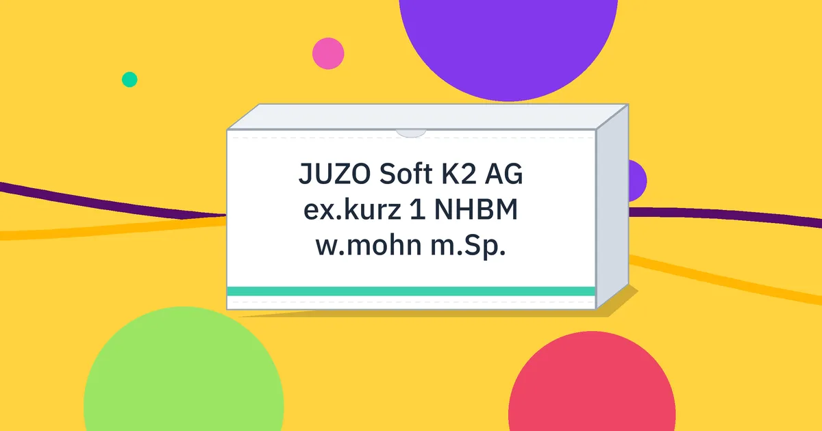 Symbolbild: Packung mit der Aufschrift JUZO Soft K2 AG ex.kurz 1 NHBM w.mohn m.Sp. (PZN 15021321) – Verfügbarkeit und Bezug in Apotheken in Frankfurt am Main