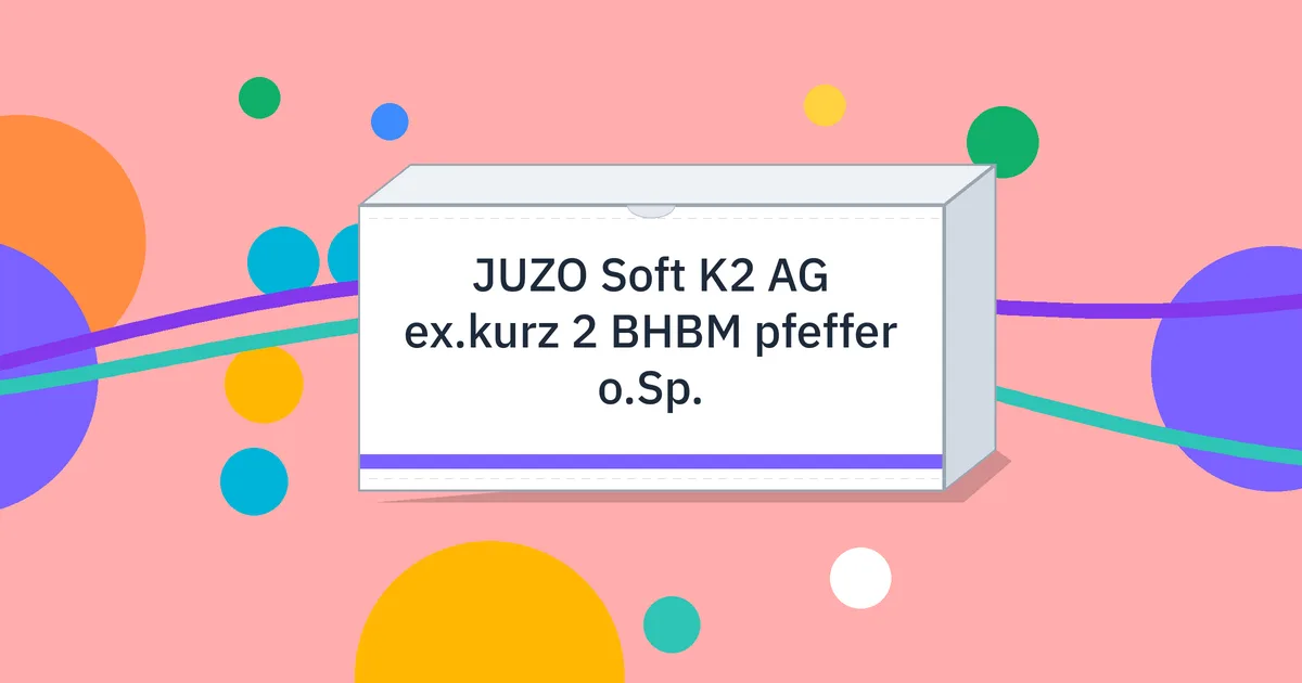 Symbolbild: Packung mit der Aufschrift JUZO Soft K2 AG ex.kurz 2 BHBM pfeffer o.Sp. (PZN 14862030) – Verfügbarkeit und Bezug in Apotheken in Frankfurt am Main