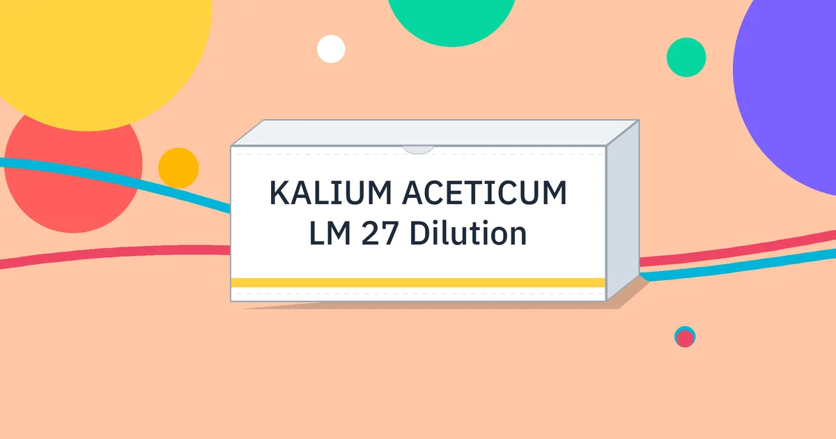 Symbolbild: Packung mit der Aufschrift KALIUM ACETICUM LM 27 Dilution (PZN 12916750) – Verfügbarkeit und Bezug in Apotheken in Frankfurt am Main