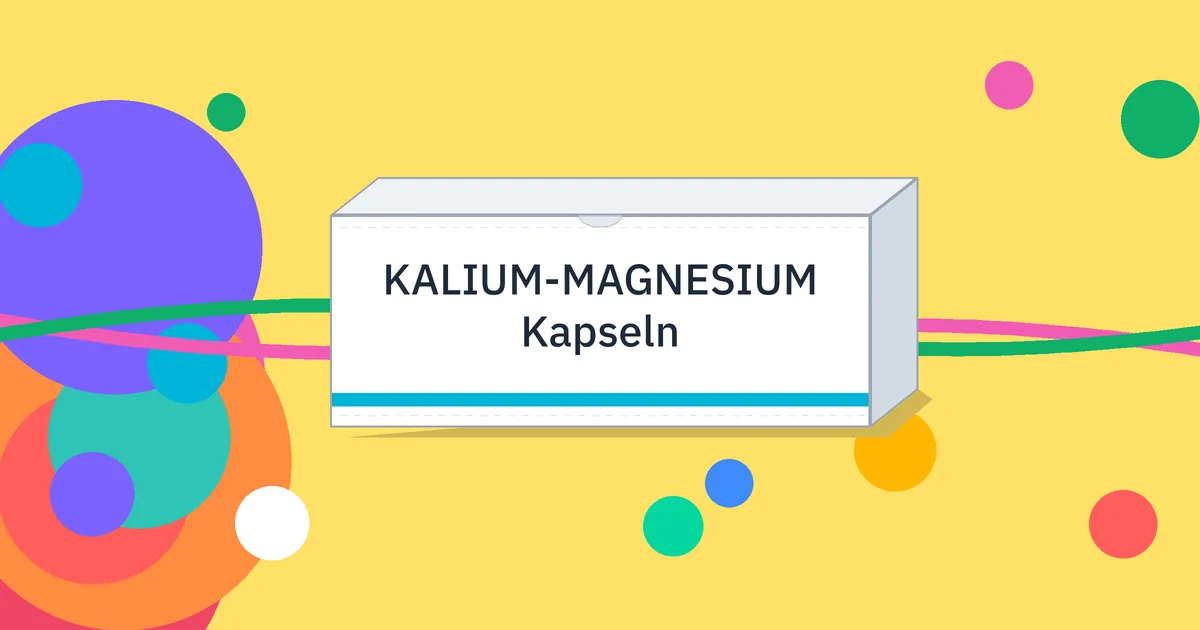 Symbolbild: Packung mit der Aufschrift KALIUM-MAGNESIUM Kapseln (PZN 20700745) – Verfügbarkeit und Bezug in Apotheken in Frankfurt am Main