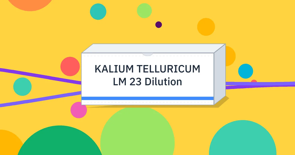 Symbolbild: Packung mit der Aufschrift KALIUM TELLURICUM LM 23 Dilution (PZN 12927363) – Verfügbarkeit und Bezug in Apotheken in Frankfurt am Main