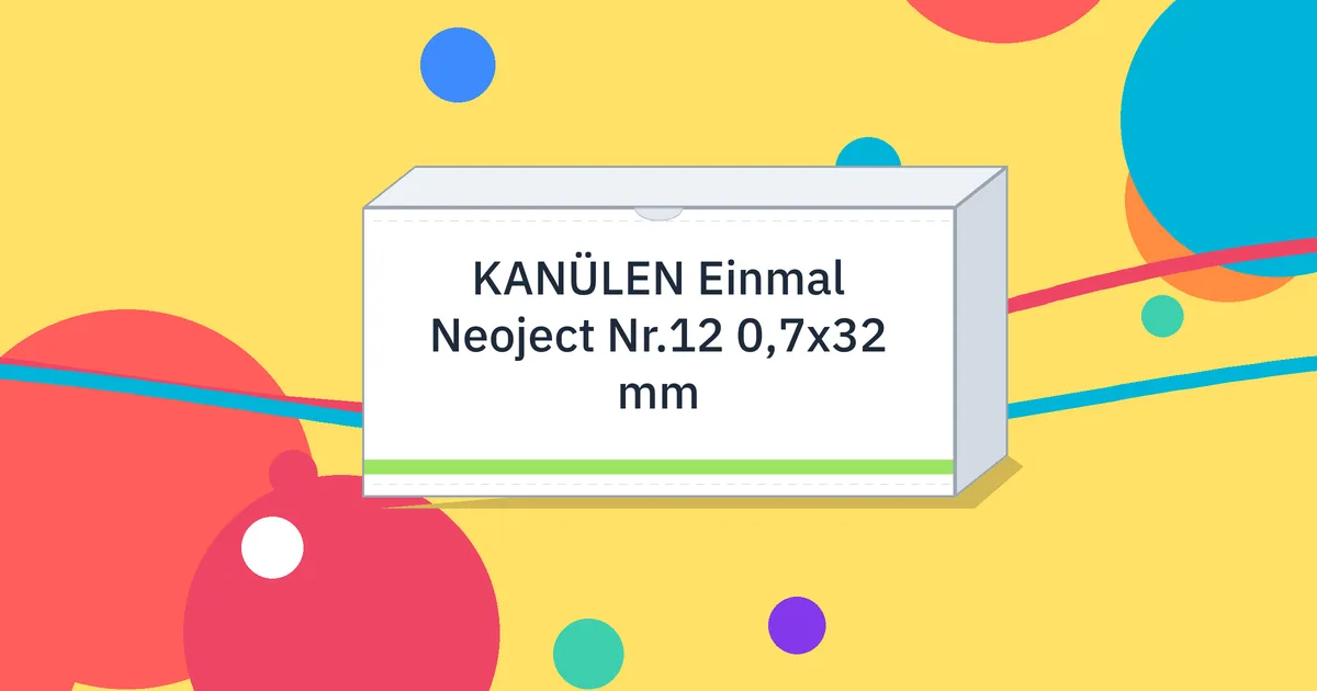 Symbolbild: Packung mit der Aufschrift KANÜLEN Einmal Neoject Nr.12 0,7x32 mm (PZN 10831222) – Verfügbarkeit und Bezug in Apotheken in Frankfurt am Main