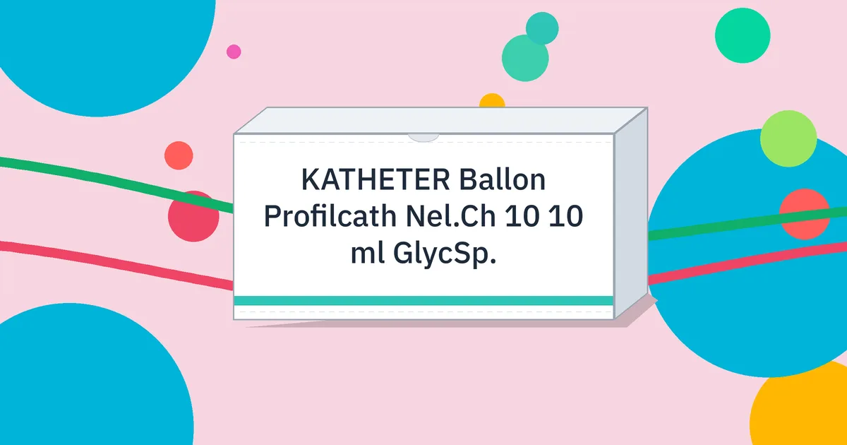 Symbolbild: Packung mit der Aufschrift KATHETER Ballon Profilcath Nel.Ch 10 10 ml GlycSp. (PZN 04903242) – Verfügbarkeit und Bezug in Apotheken in Frankfurt am Main
