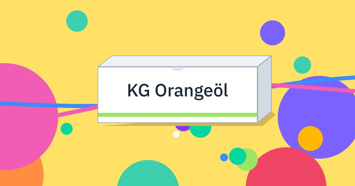 Symbolbild: Packung mit der Aufschrift KG Orangeöl (PZN 18787070) – Verfügbarkeit und Bezug in Apotheken in Frankfurt am Main