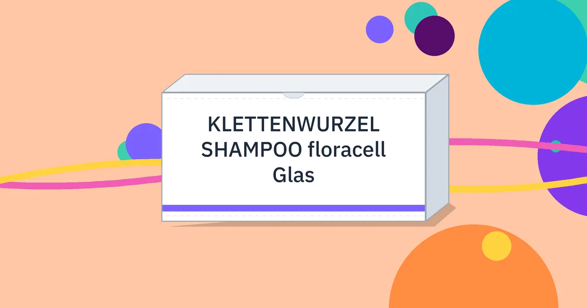 Symbolbild: Packung mit der Aufschrift KLETTENWURZEL SHAMPOO floracell Glas (PZN 12443748) – Verfügbarkeit und Bezug in Apotheken in Frankfurt am Main