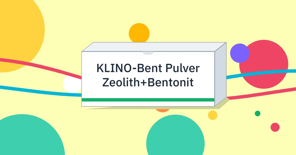 Symbolbild: Packung mit der Aufschrift KLINO-Bent Pulver Zeolith+Bentonit (PZN 18236097) – Verfügbarkeit und Bezug in Apotheken in Frankfurt am Main