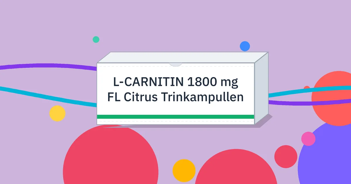 Symbolbild: Packung mit der Aufschrift L-CARNITIN 1800 mg FL Citrus Trinkampullen (PZN 16235231) – Verfügbarkeit und Bezug in Apotheken in Frankfurt am Main