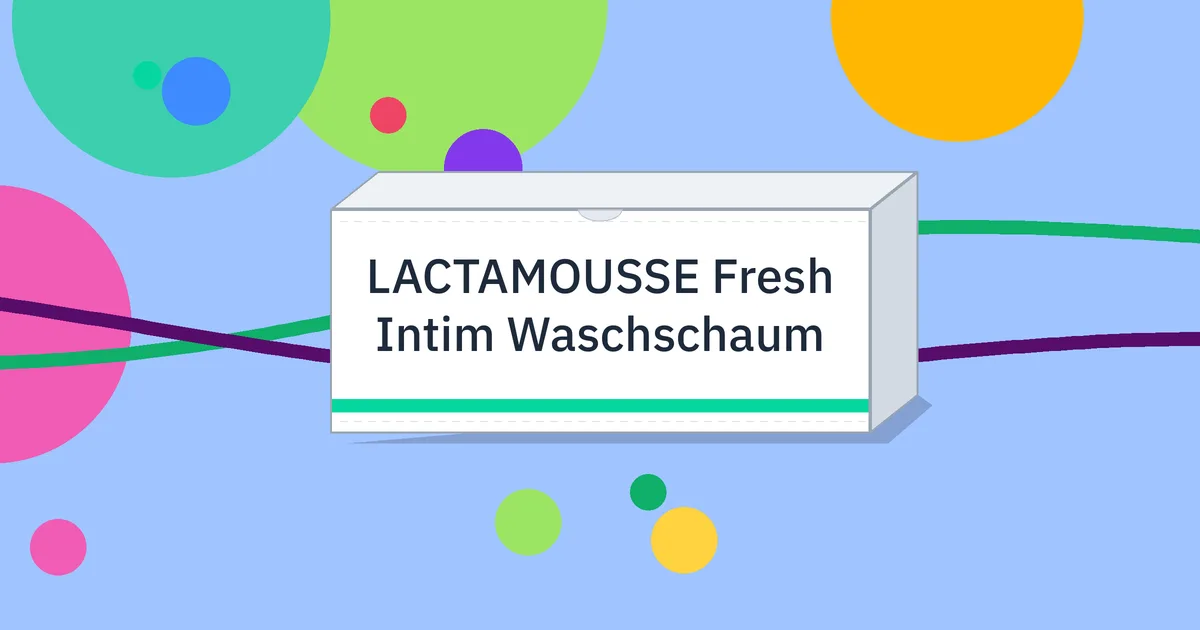 Symbolbild: Packung mit der Aufschrift LACTAMOUSSE Fresh Intim Waschschaum (PZN 18397989) – Verfügbarkeit und Bezug in Apotheken in Frankfurt am Main