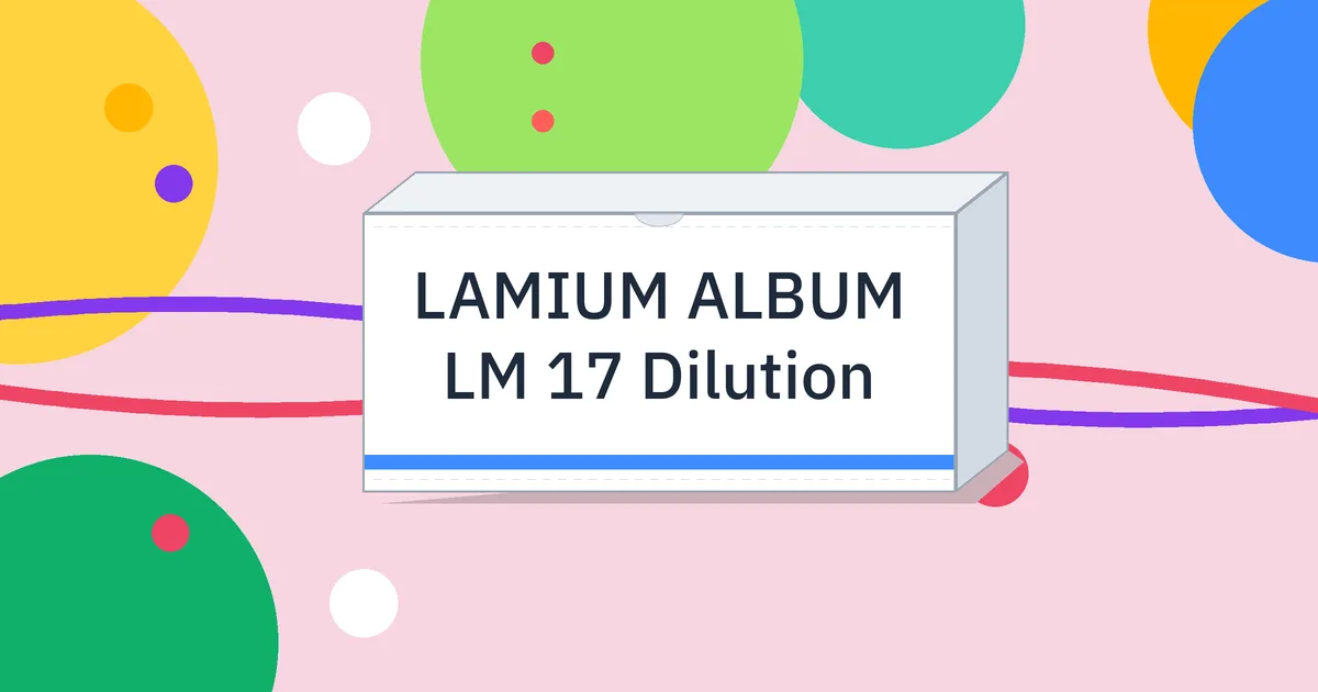 Symbolbild: Packung mit der Aufschrift LAMIUM ALBUM LM 17 Dilution (PZN 13521829) – Verfügbarkeit und Bezug in Apotheken in Frankfurt am Main
