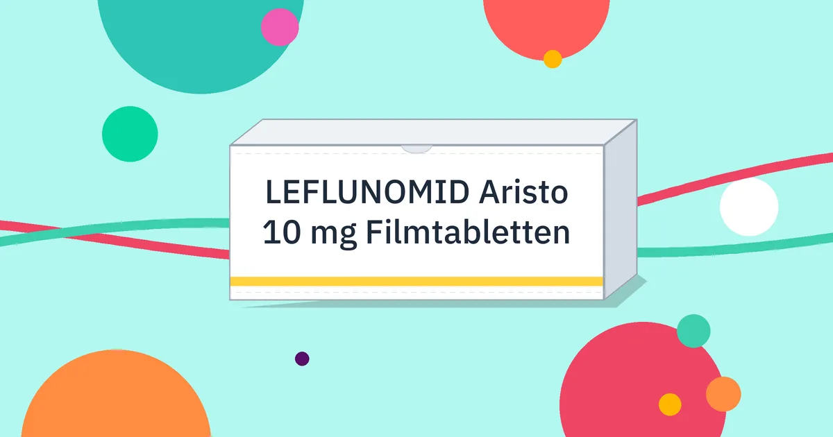 Symbolbild: Packung mit der Aufschrift LEFLUNOMID Aristo 10 mg Filmtabletten (PZN 13744268) – Verfügbarkeit und Bezug in Apotheken in Frankfurt am Main