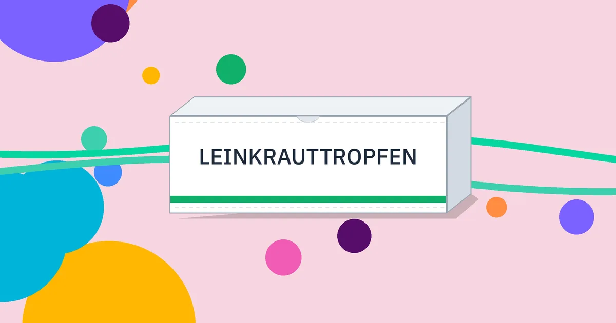 Symbolbild: Packung mit der Aufschrift LEINKRAUTTROPFEN (PZN 11602506) – Verfügbarkeit und Bezug in Apotheken in Frankfurt am Main