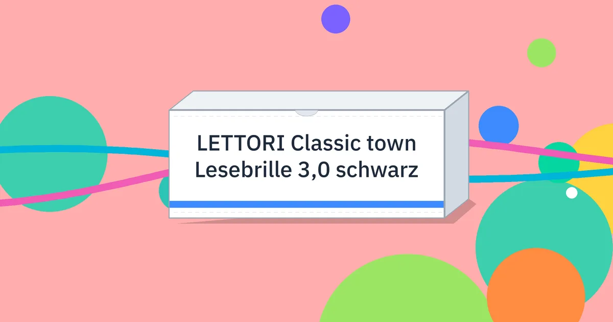 Symbolbild: Packung mit der Aufschrift LETTORI Classic town Lesebrille 3,0 schwarz (PZN 11118118) – Verfügbarkeit und Bezug in Apotheken in Frankfurt am Main