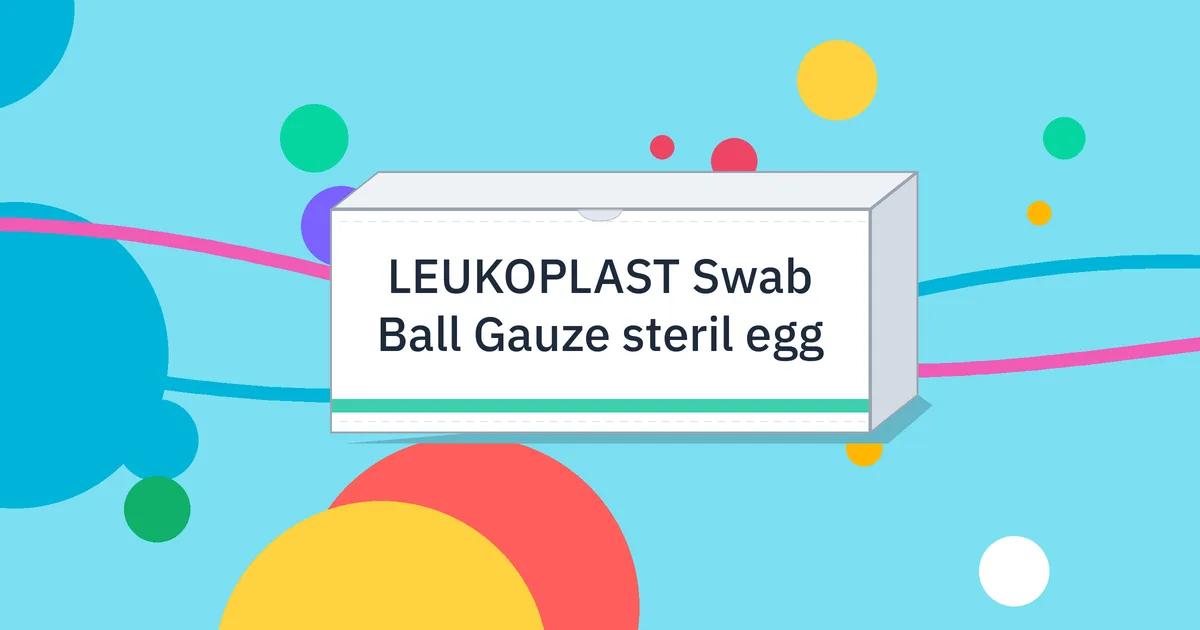 Symbolbild: Packung mit der Aufschrift LEUKOPLAST Swab Ball Gauze steril egg (PZN 20741052) – Verfügbarkeit und Bezug in Apotheken in Frankfurt am Main