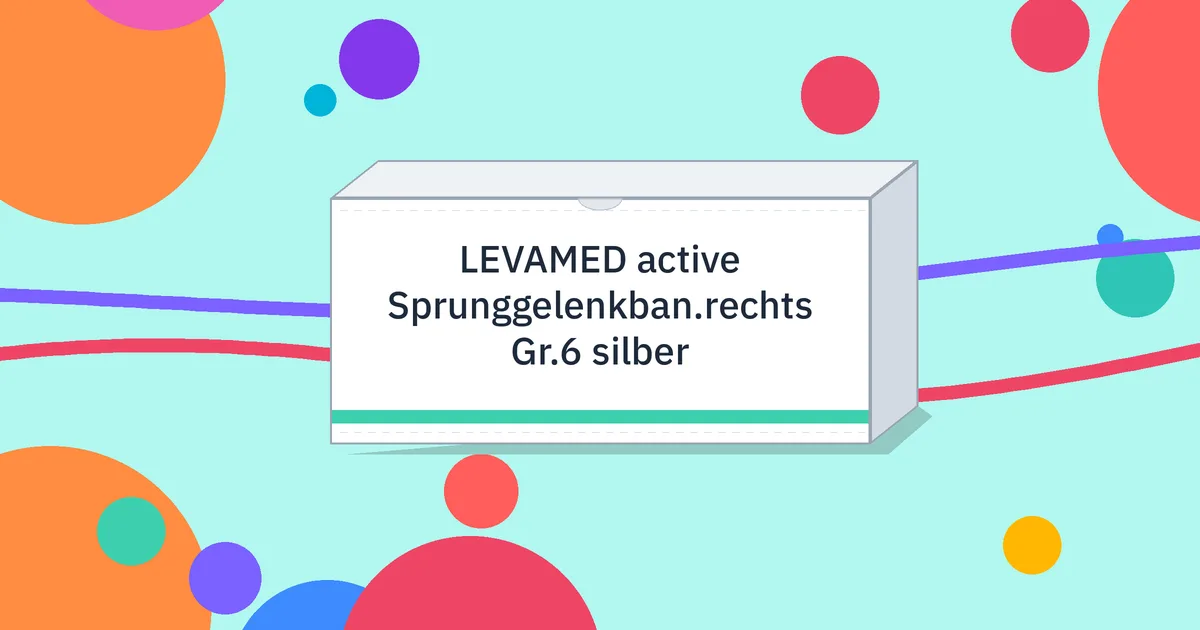 Symbolbild: Packung mit der Aufschrift LEVAMED active Sprunggelenkban.rechts Gr.6 silber (PZN 15294591) – Verfügbarkeit und Bezug in Apotheken in Frankfurt am Main