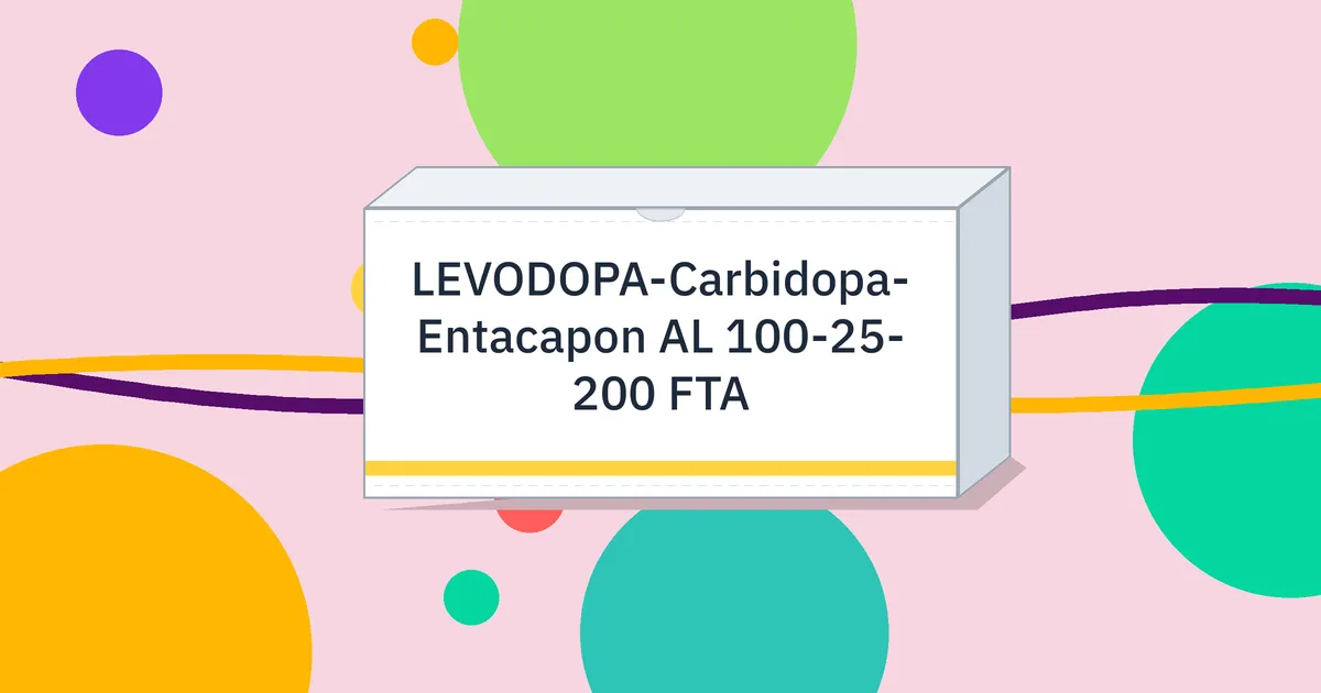 Symbolbild: Packung mit der Aufschrift LEVODOPA-Carbidopa-Entacapon AL 100-25-200 FTA (PZN 10385892) – Verfügbarkeit und Bezug in Apotheken in Frankfurt am Main