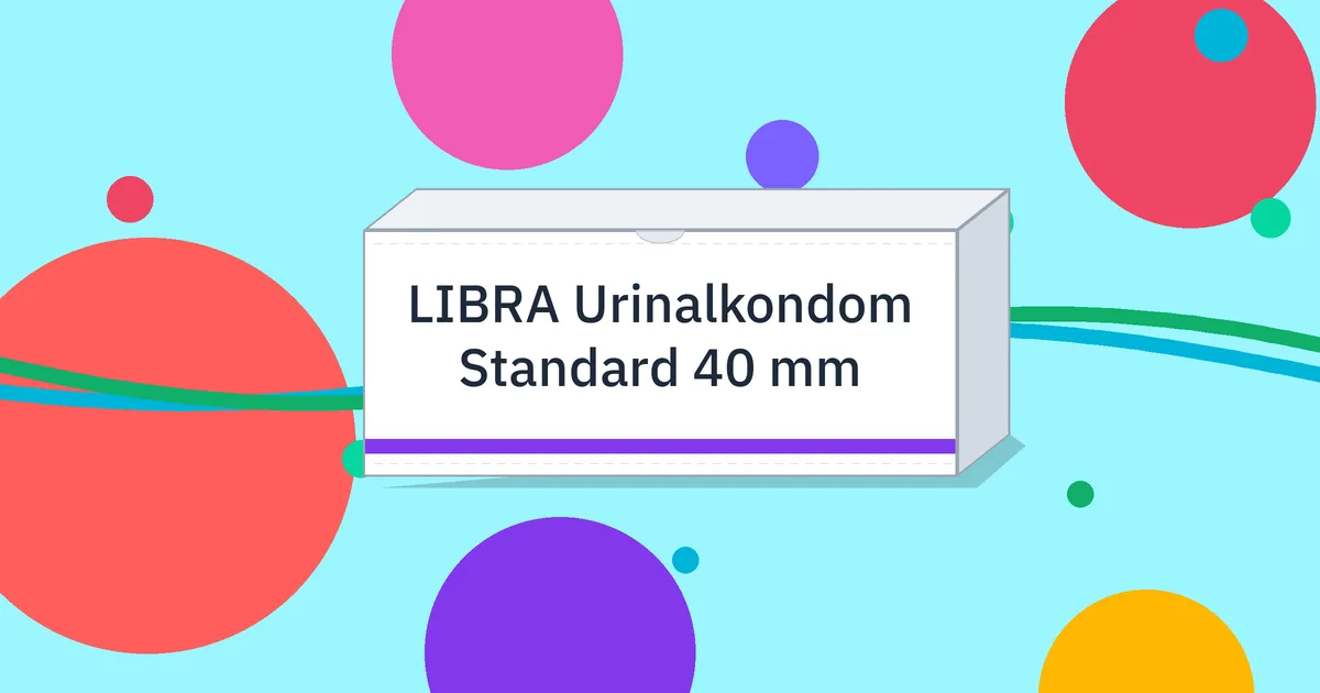 Symbolbild: Packung mit der Aufschrift LIBRA Urinalkondom Standard 40 mm (PZN 19855773) – Verfügbarkeit und Bezug in Apotheken in Frankfurt am Main