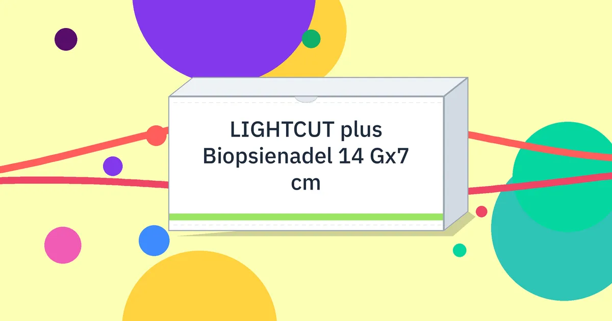 Symbolbild: Packung mit der Aufschrift LIGHTCUT plus Biopsienadel 14 Gx7 cm (PZN 16921860) – Verfügbarkeit und Bezug in Apotheken in Frankfurt am Main
