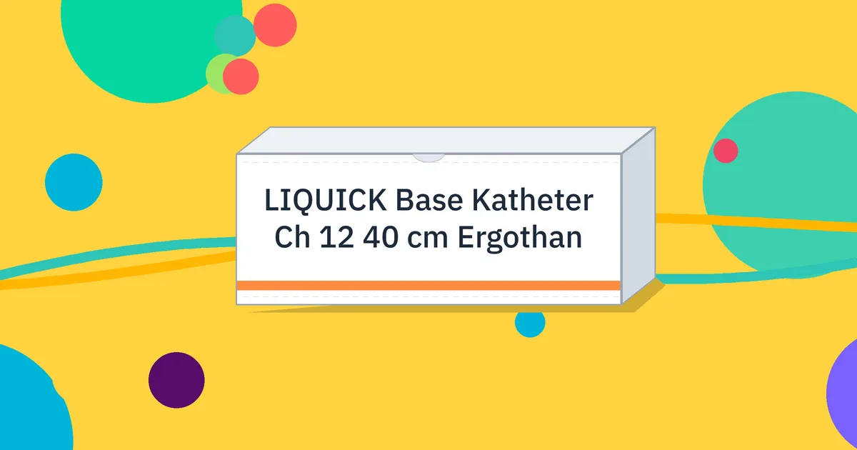 Symbolbild: Packung mit der Aufschrift LIQUICK Base Katheter Ch 12 40 cm Ergothan (PZN 02653829) – Verfügbarkeit und Bezug in Apotheken in Frankfurt am Main