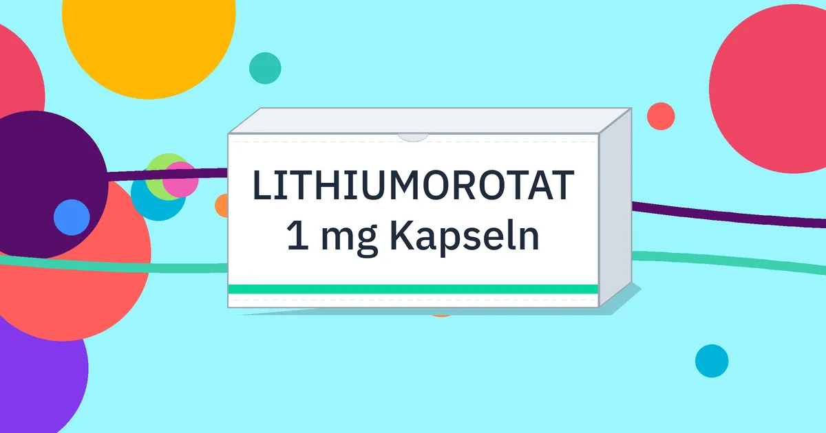 Symbolbild: Packung mit der Aufschrift LITHIUMOROTAT 1 mg Kapseln (PZN 20349420) – Verfügbarkeit und Bezug in Apotheken in Frankfurt am Main
